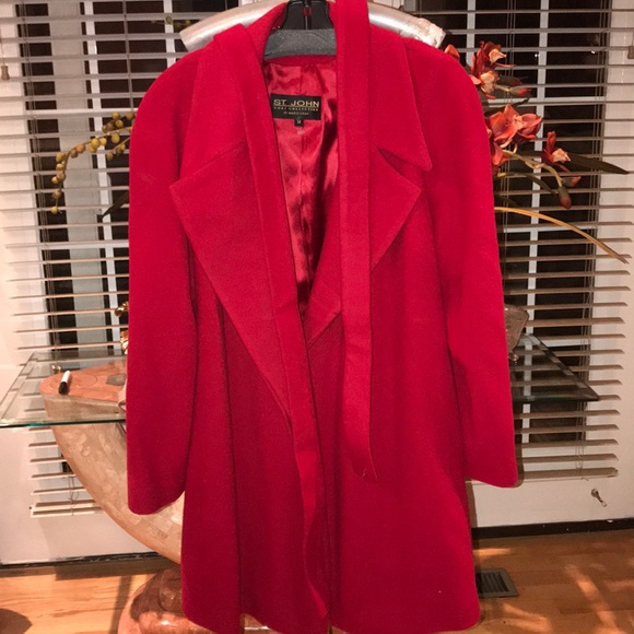 St. John | Jackets & Coats | Red St John Coat | Poshmark